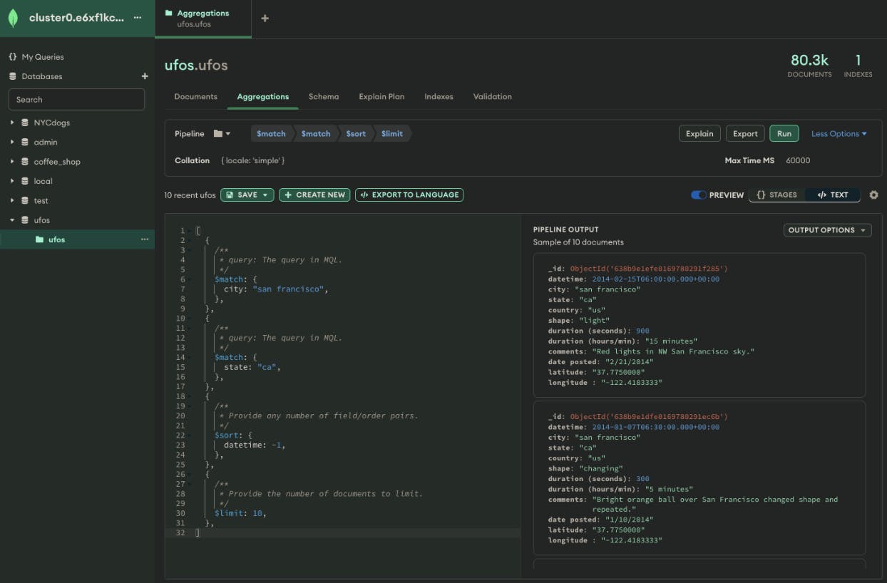 New Aggregation Pipeline Text Editor Debuts In Mongodb Compass Mongodb Blog